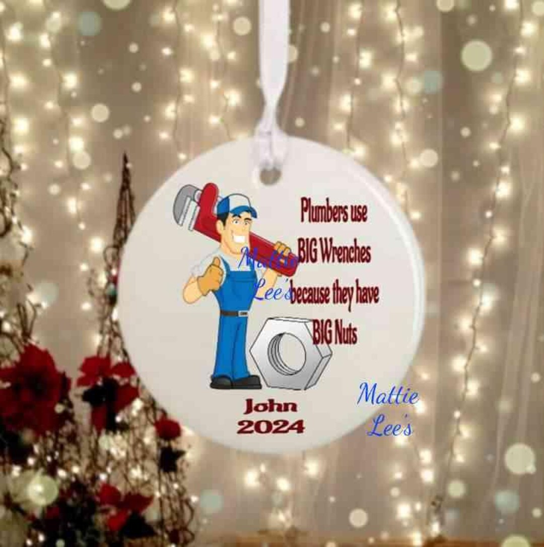 Personalized. Plumbers Ornament, White Ceramic, Keepsake Ornament ...