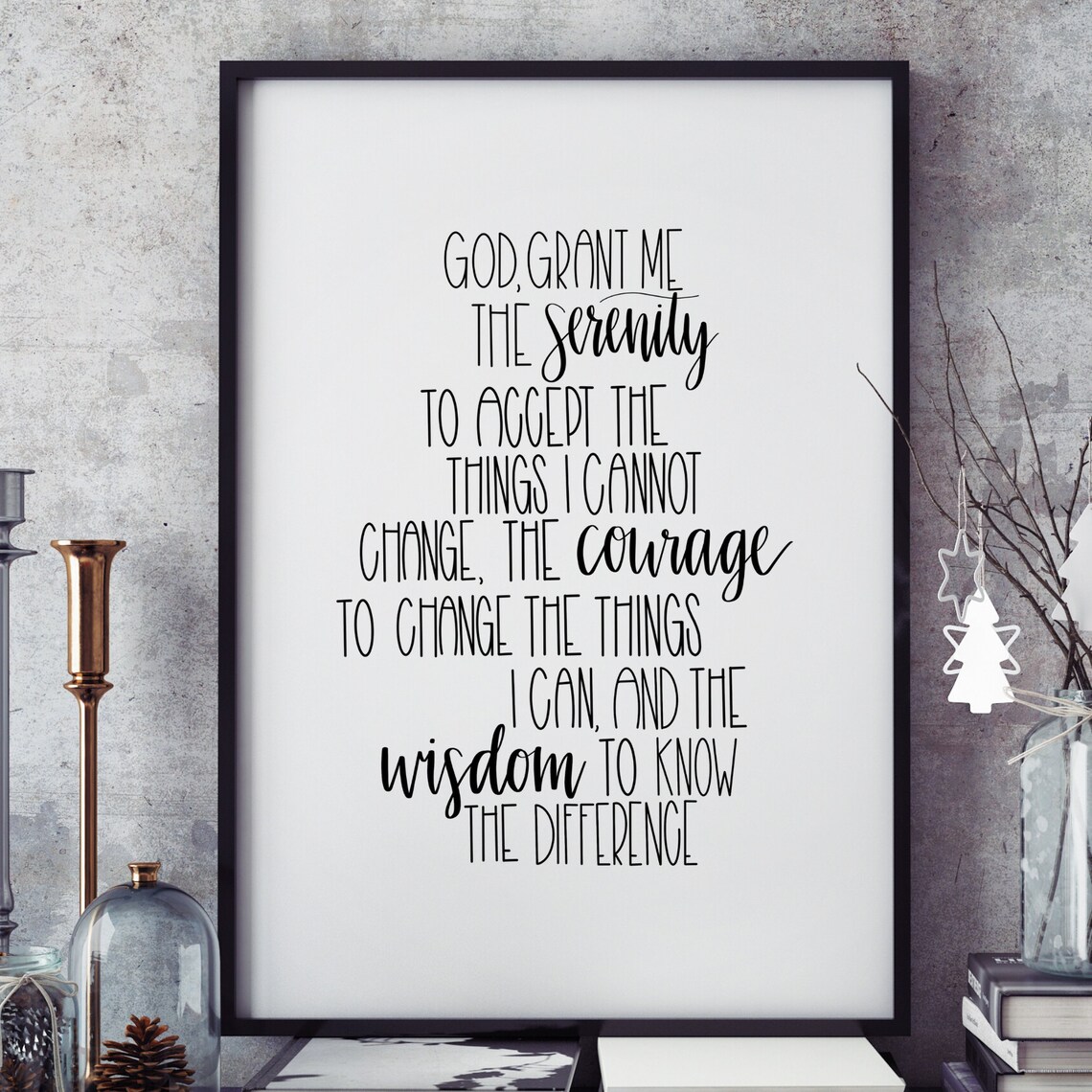 Serenity Prayer Printable Art, AA Recovery PDF and PNG Prints ...