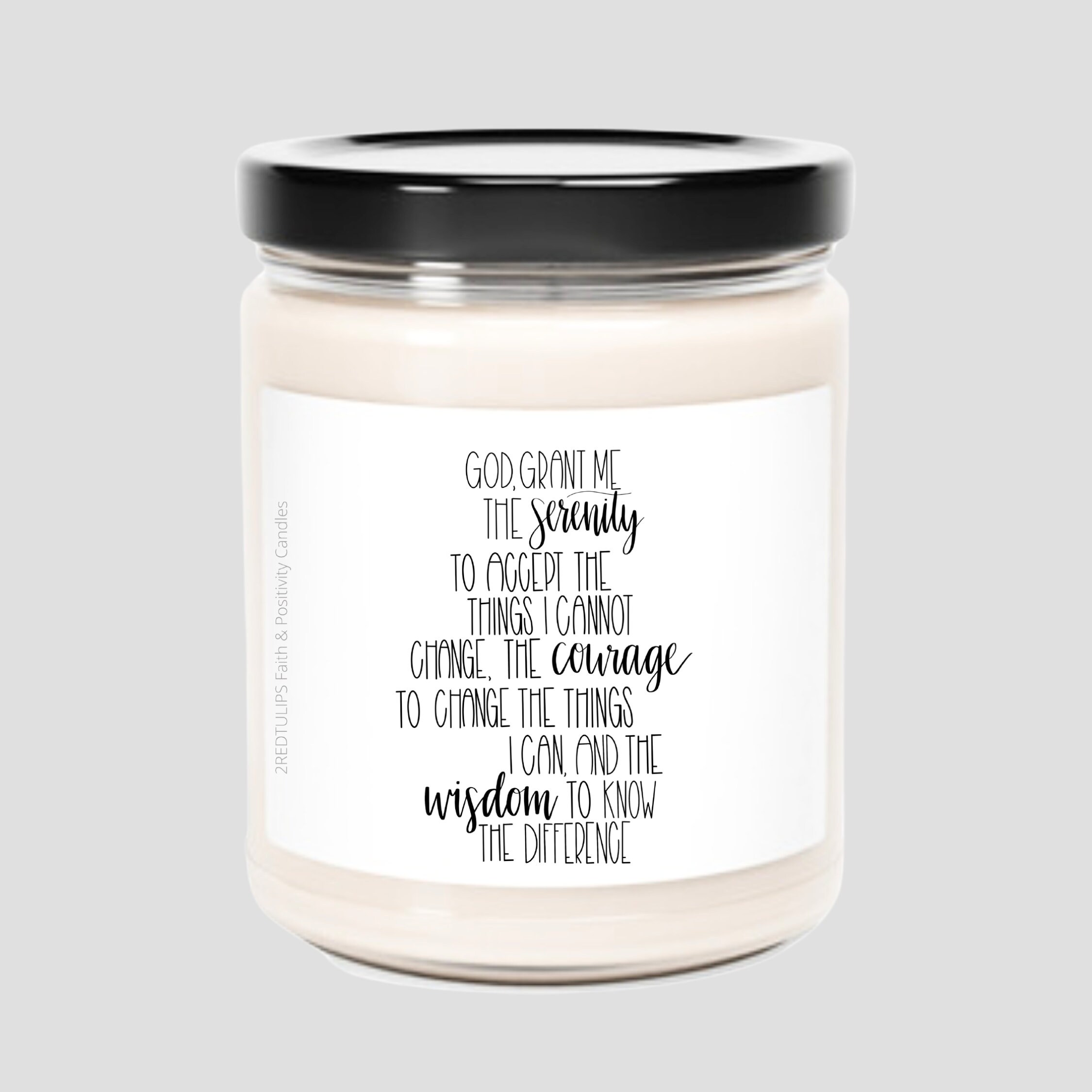 Serenity Prayer Candle, AA NA Recovery Sobriety Gift, Religious ...