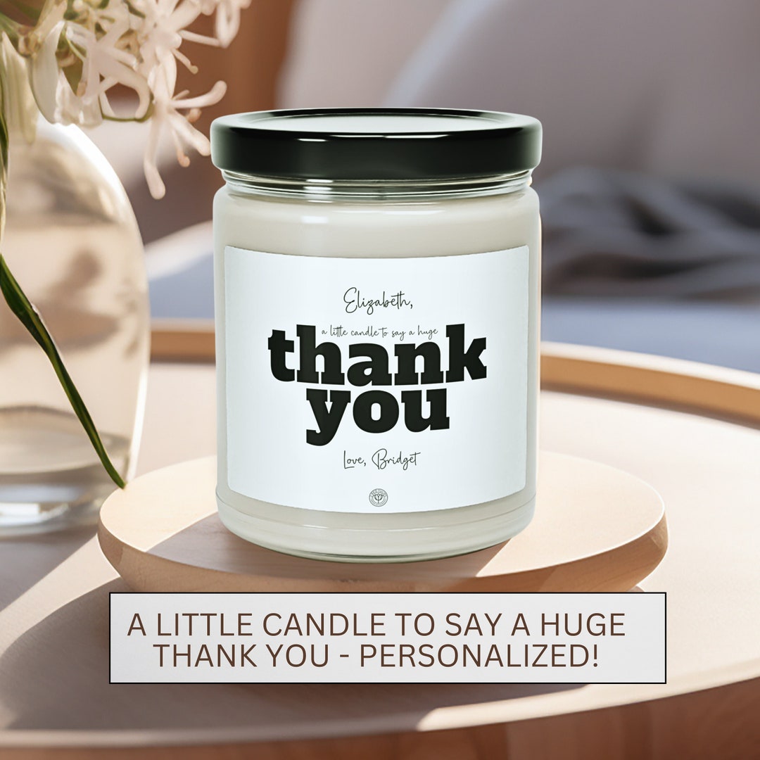 Thank You Candle, A Little Candle to Say a Huge Thank You, Personalized ...