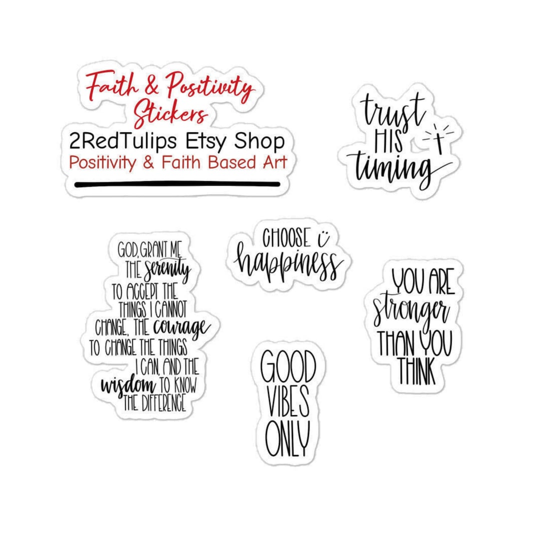 Faith and Positivity Stickers Sheet, Sobriety Recovery, Inc Serenity ...
