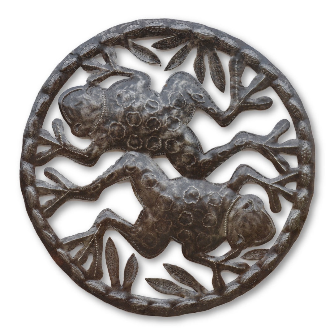 Twin Frogs in Pond, Decorative Backyard Plaques, Indoor Outdoor ...