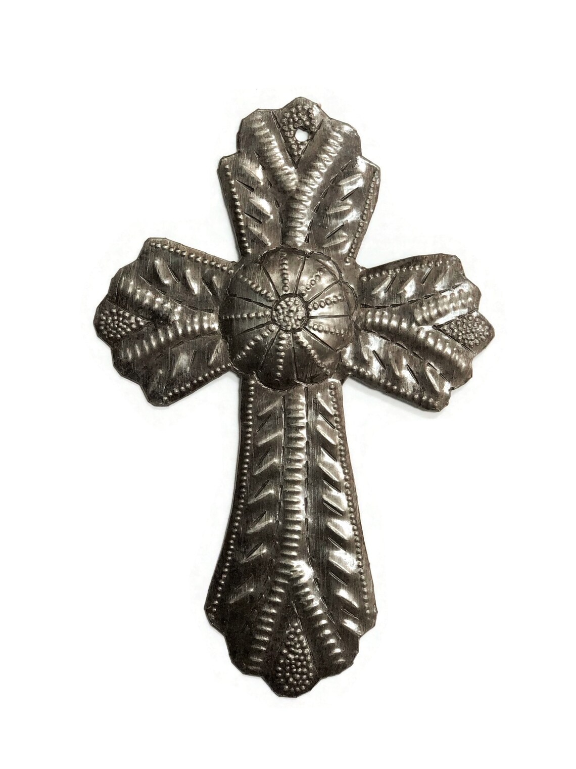 Decorative Small Metal Cross with a embossed flower Gift | Etsy