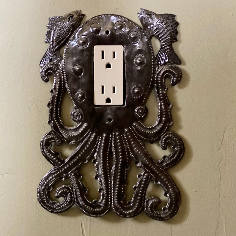 Handmade Haitian Metal Art Octopus Outlet Switch and Rocker | Etsy