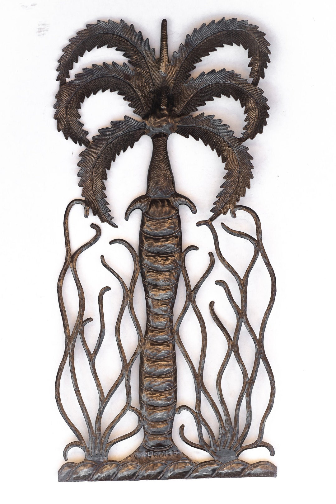 Handmade Haitian Art, Palm Tree on the Island, Fair Trade Eco-friendly ...