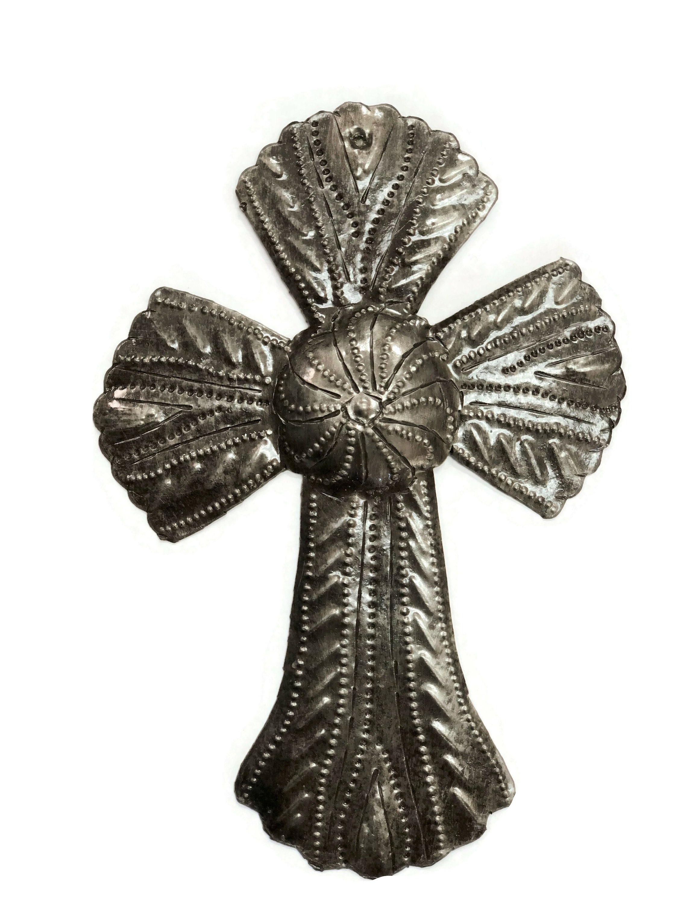 Decorative Small Metal Cross with a embossed flower Gift | Etsy