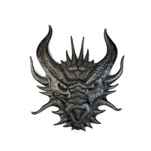 Flaming Dragon Head, Metal Mythical Dragons, Hand Pounded Sculpture ...