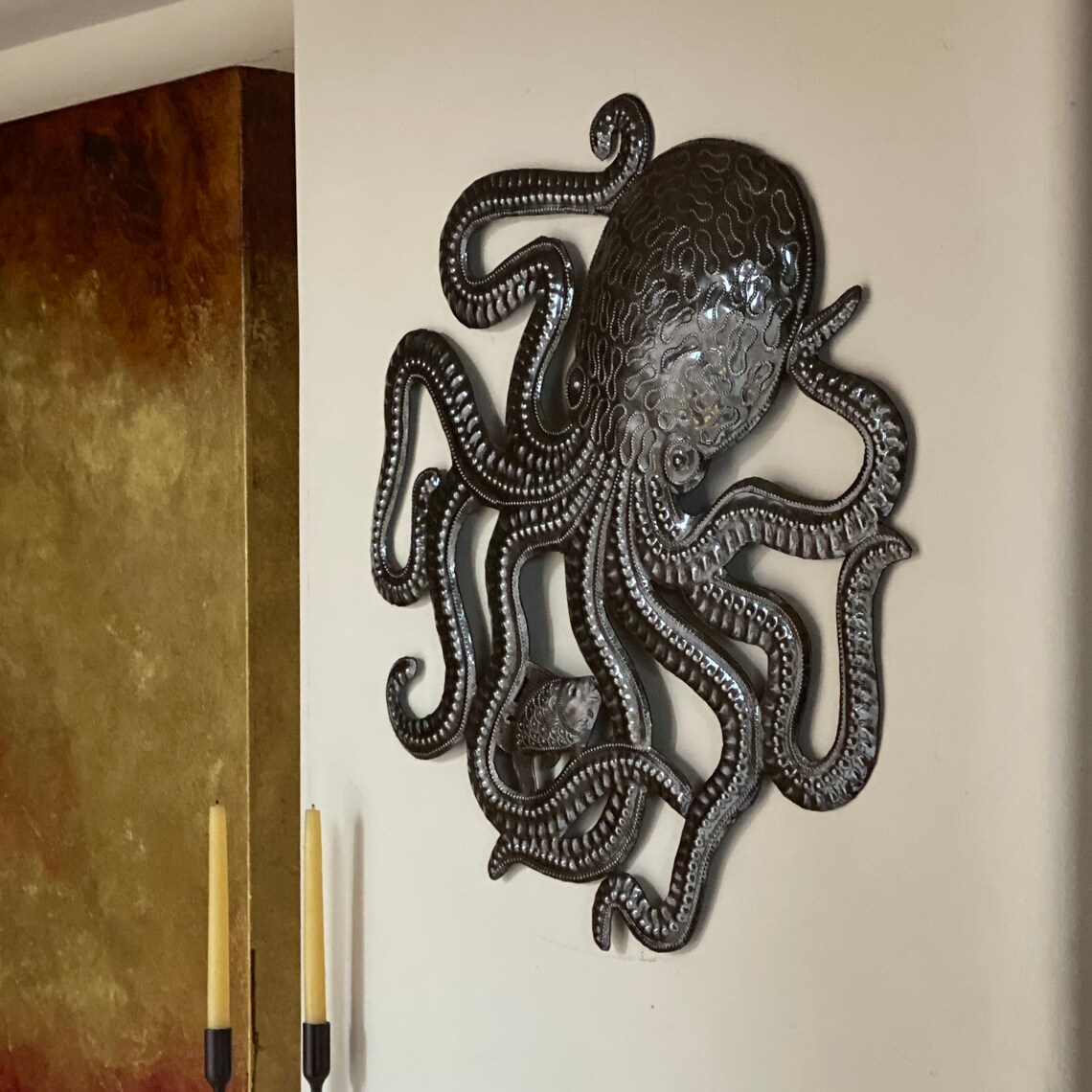 Octopus Wall Hanging Art from Haiti Sea Life Monster | Etsy