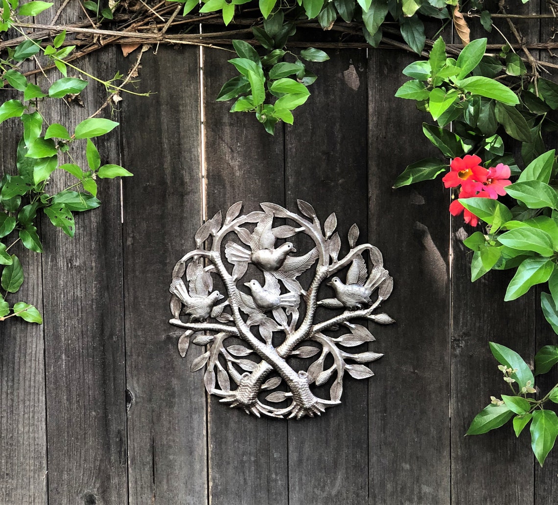 Small Round Double Tree With Birds Family Tree Decorative | Etsy