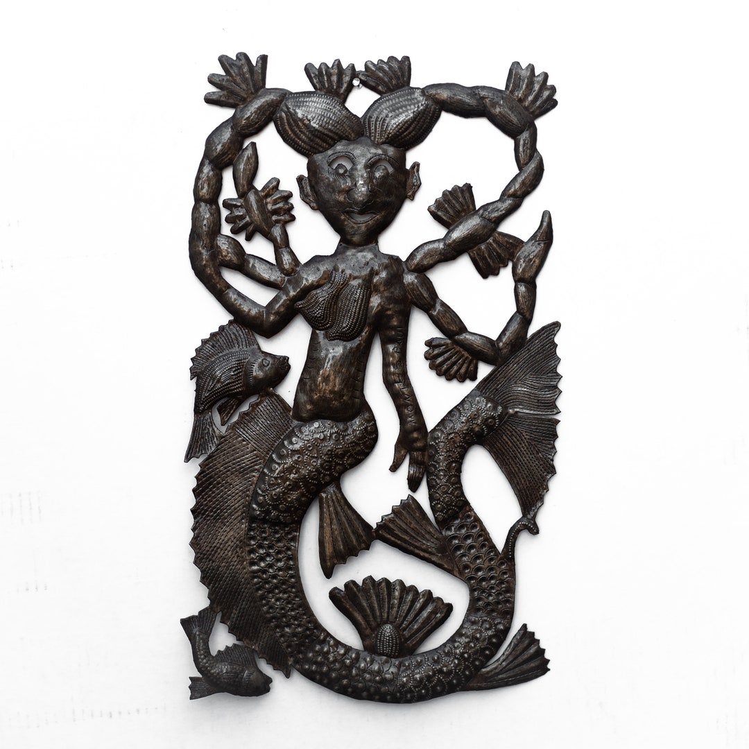 Handcrafted Haitian Sculpture Mermaid in the Sea - Etsy