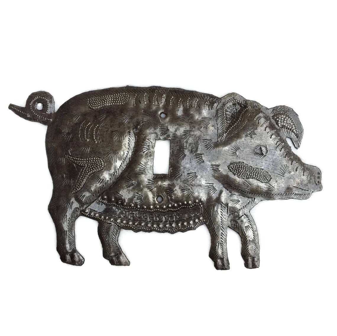 Single Switch Lighting Recycled Metal Outlet Plate Cover Pig | Etsy