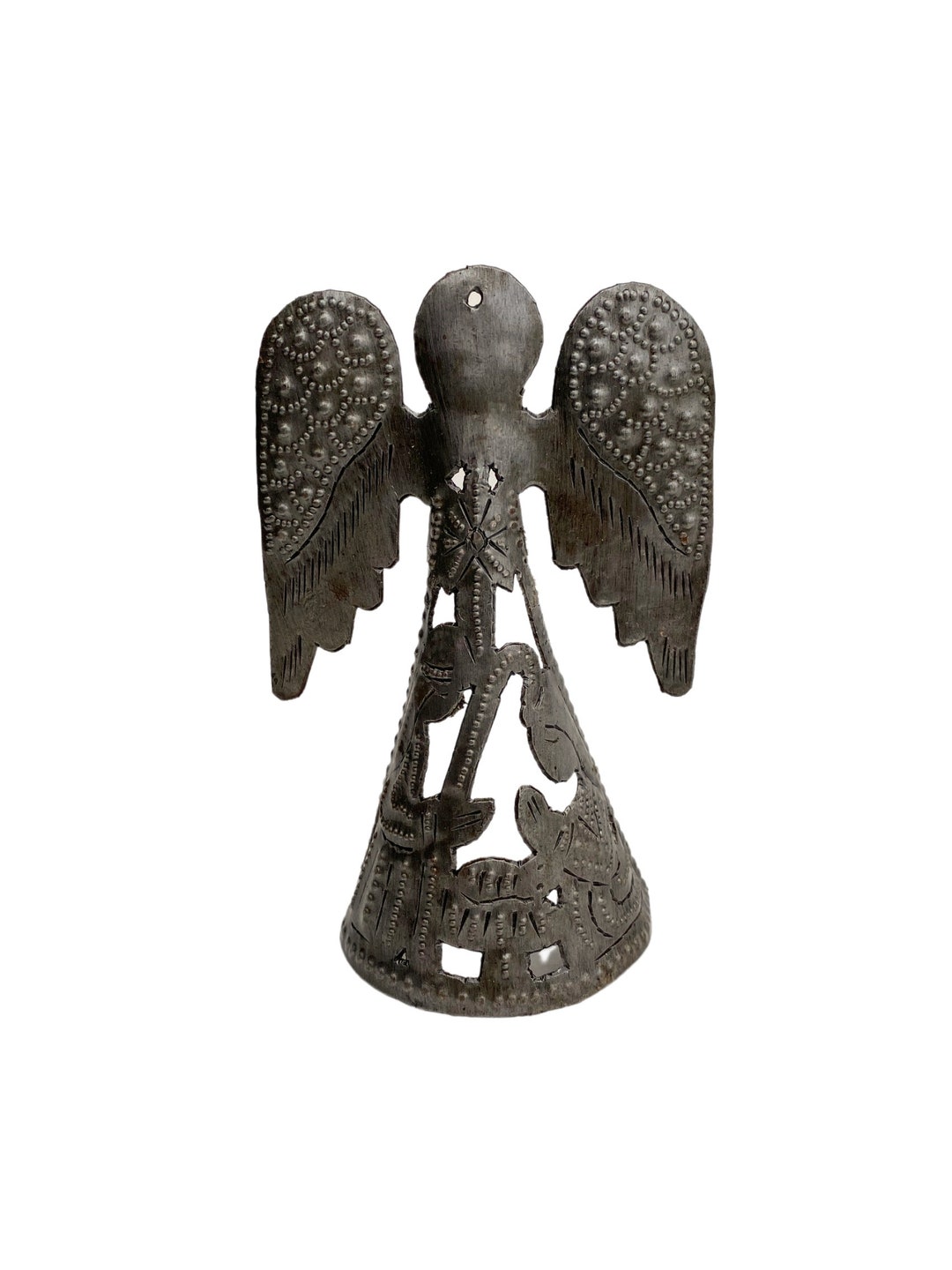 Small Angel Table Top With Nativity Cut Out, 5 X 3.25 X 2 In, Handmade ...