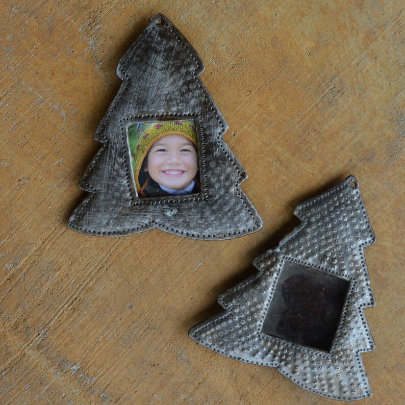 Christmas Picture Frames Small Metal Christmas Tree Holiday | Etsy