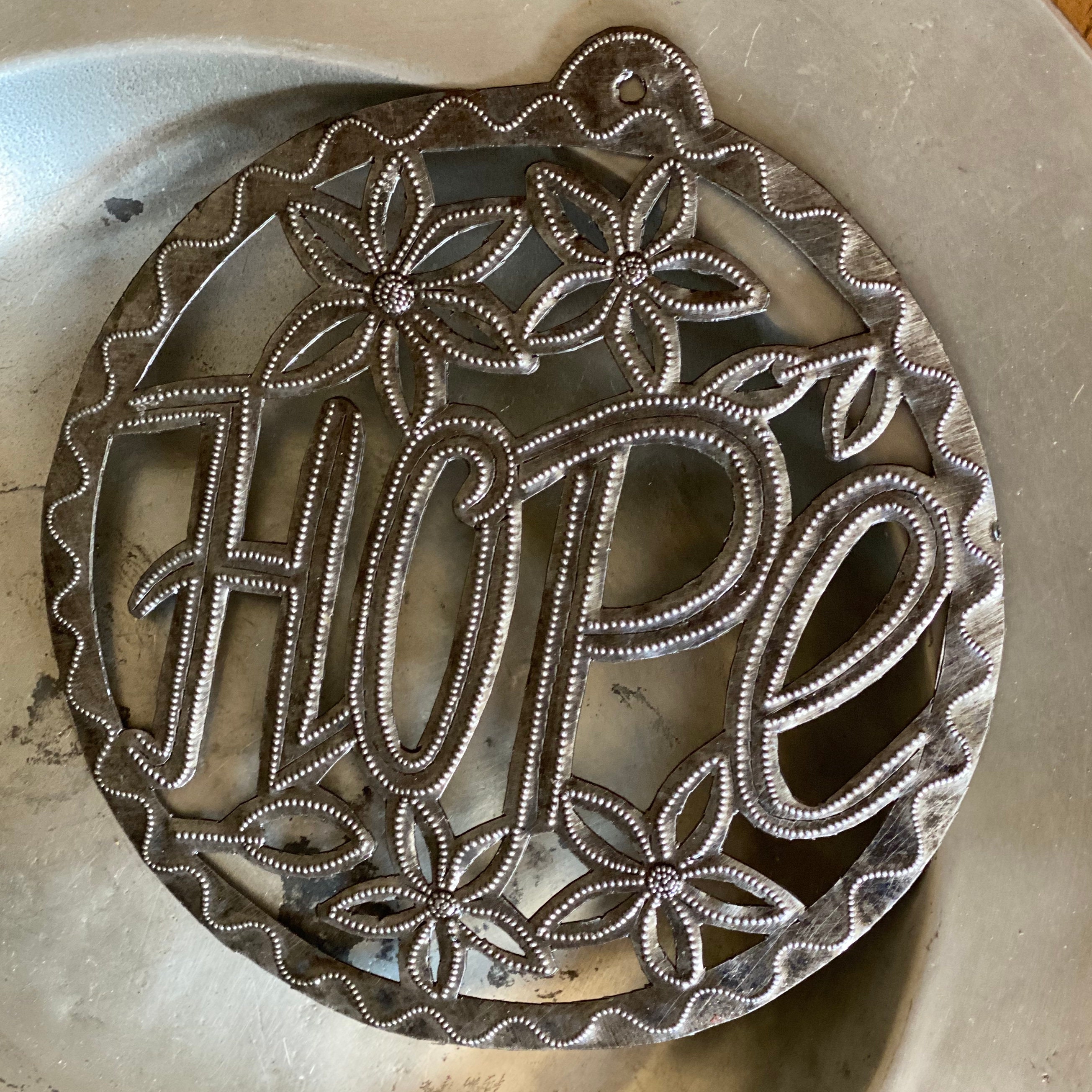 Hope Metal Wall Art Reclaimed Metal Word Sign Home Decor - Etsy