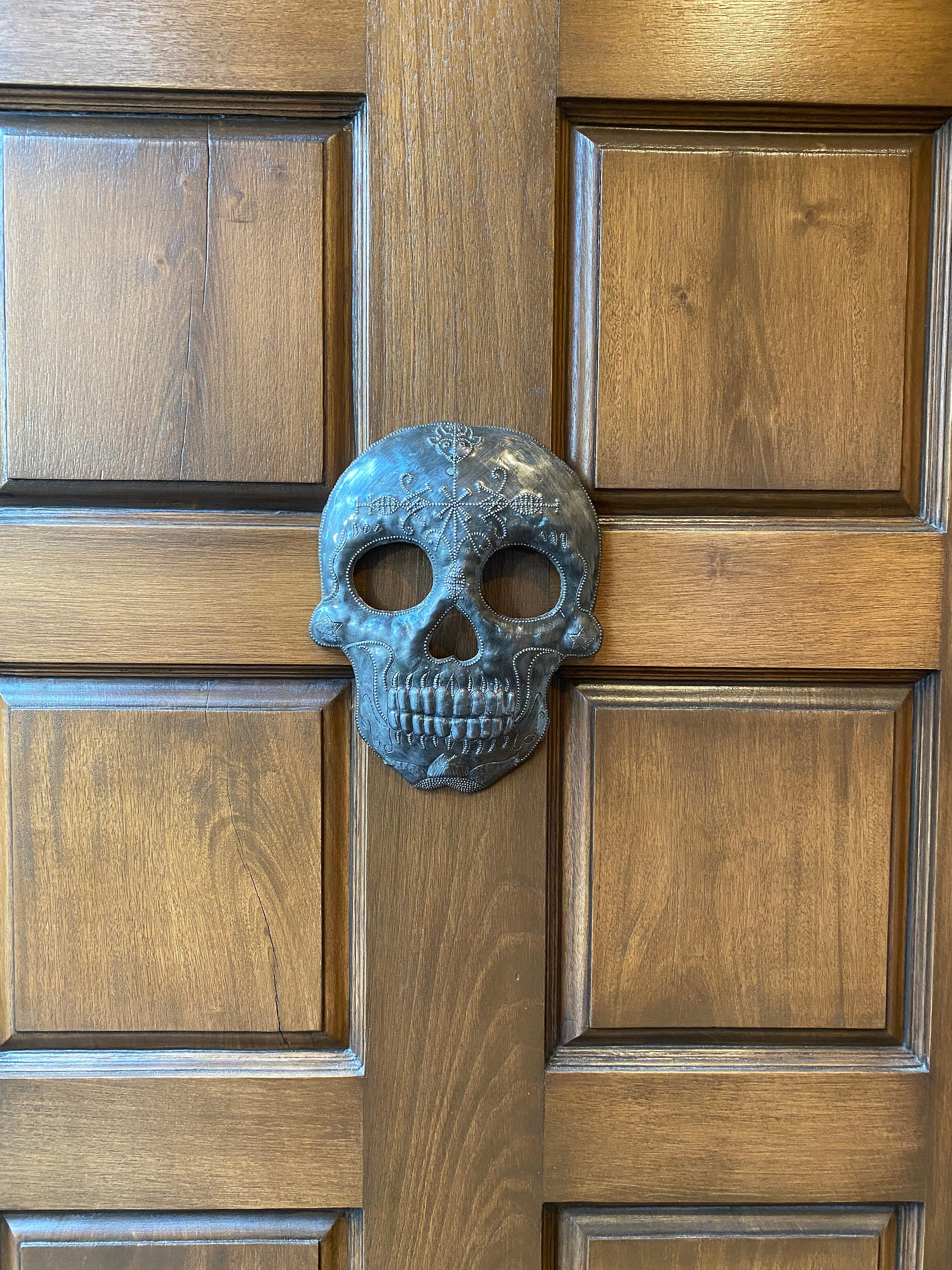 Veve Bossou Skull Metal Wall Hanging Sculpture Sugar Skull | Etsy