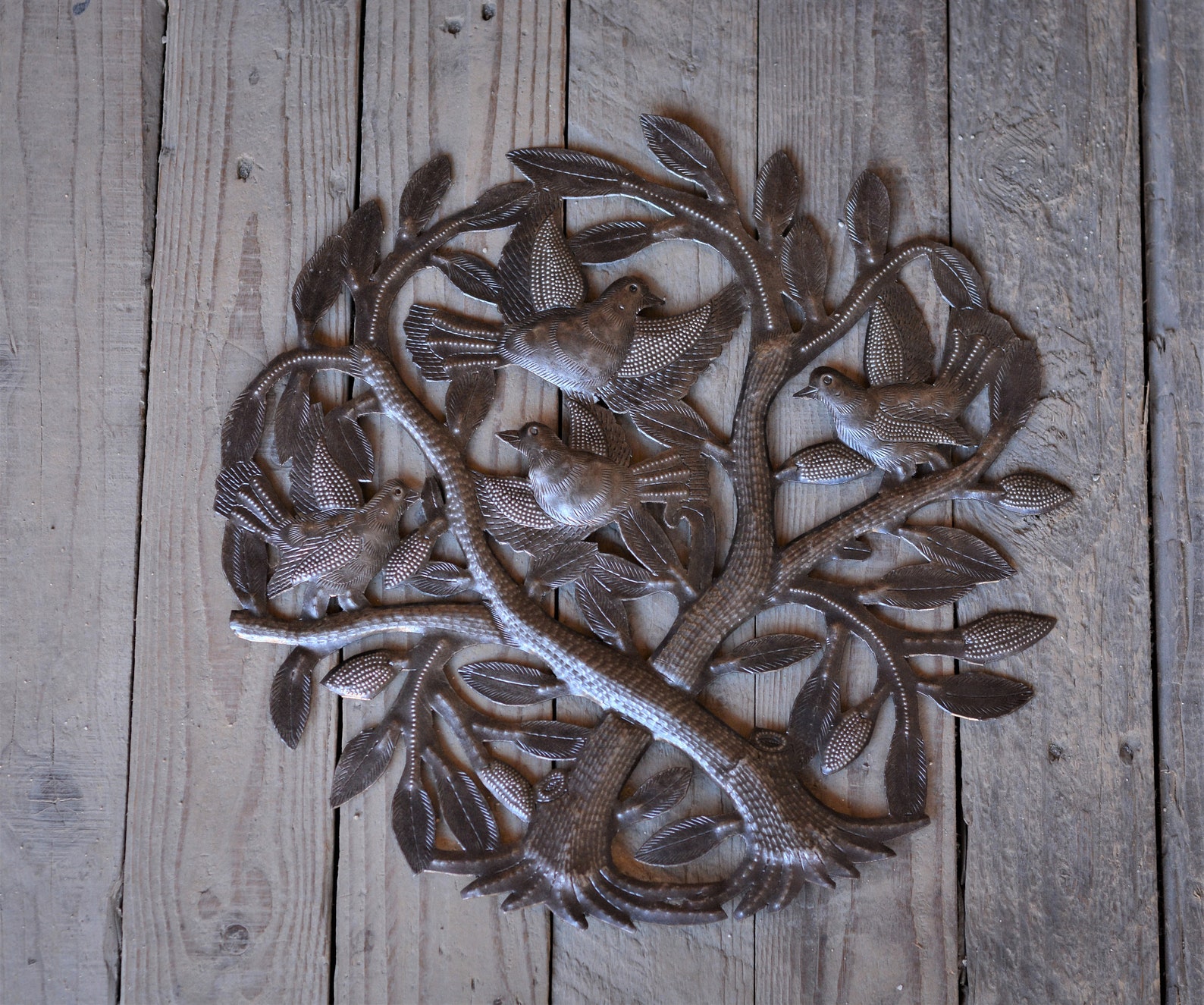 Small Round Double Tree With Birds Family Tree Decorative | Etsy