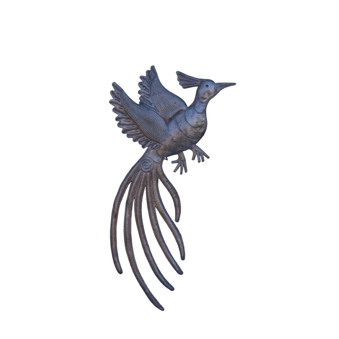 Handcrafted Haitian Metal Art, Phoenix Bird in Flight, Eco-friendly ...