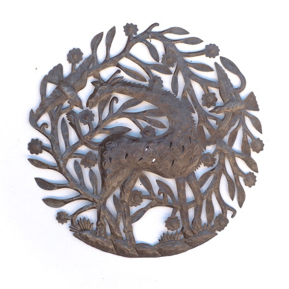 Handmade Haitian Art Slightly Rusty Giraffe in the Safari - Etsy