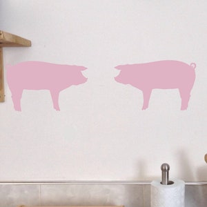 Pig Kitchen Wall Decals, Set of 10, Bacon Ham Pork Porky Removable ...