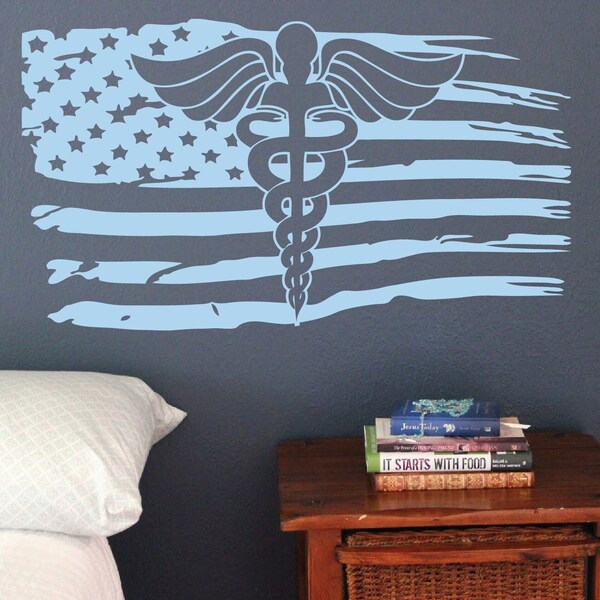 Nurse American Flag Decal - Etsy