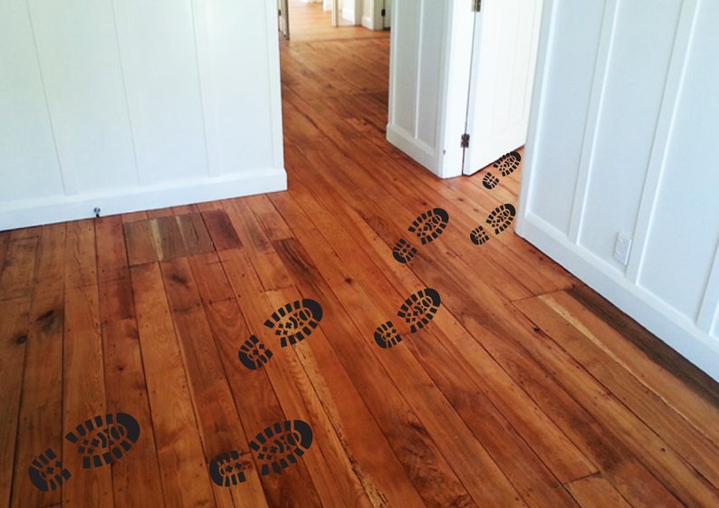 Boot Prints Decals, Set of 10, Construction Military Worker Foot Print ...