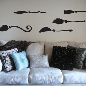 Witch Brooms Wall Decals, Set of 10, House Bedroom Bathroom Stickers ...