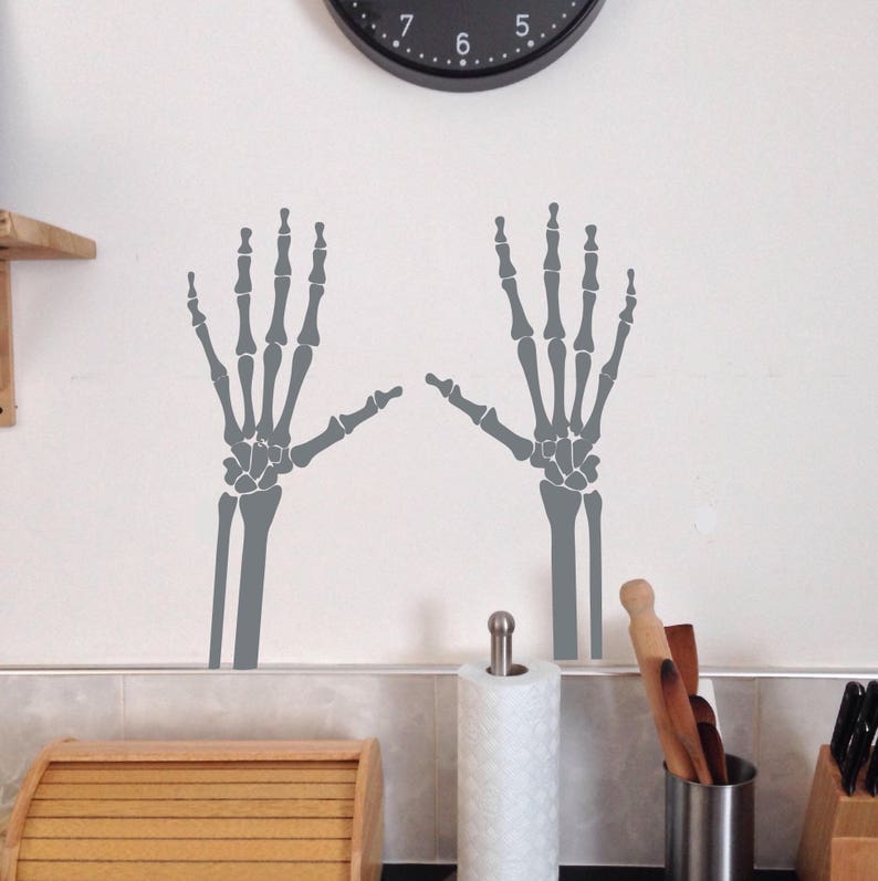 Skeleton Hand Wall Decal 4 Decals Halloween Decoration | Etsy