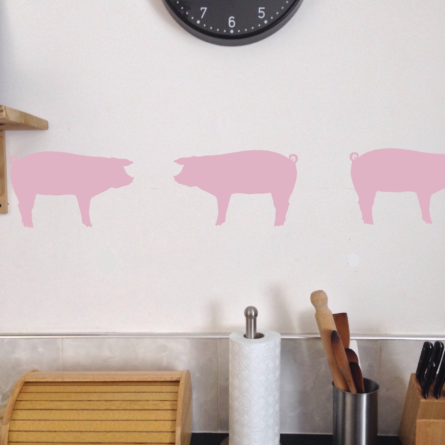 Pig Kitchen Wall Decals, Set of 10, Bacon Ham Pork Porky Removable ...