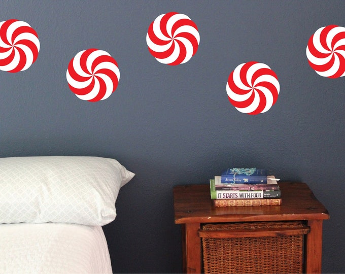 Candy Canes and Peppermint Repeatable Pattern Wall Decal Custom Vinyl ...