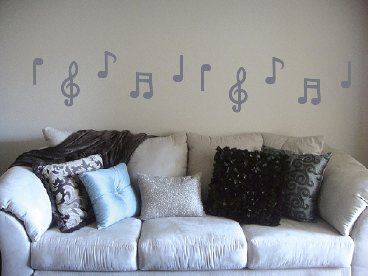 Music Notes Wall Decals Set of 10 Stickers Sheet of Music - Etsy