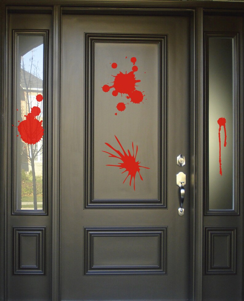 Blood Splat Wall Decals Set of 4 Halloween Decoration - Etsy