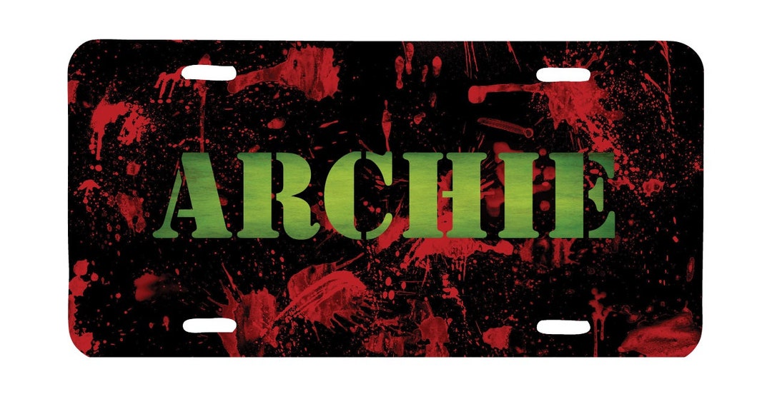 Bloody Background Name or Custom Text Car Tag - Etsy