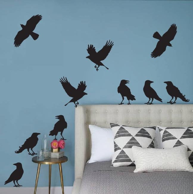 Crow Decals Set of 10 Black Bird Halloween Fall Field Raven - Etsy