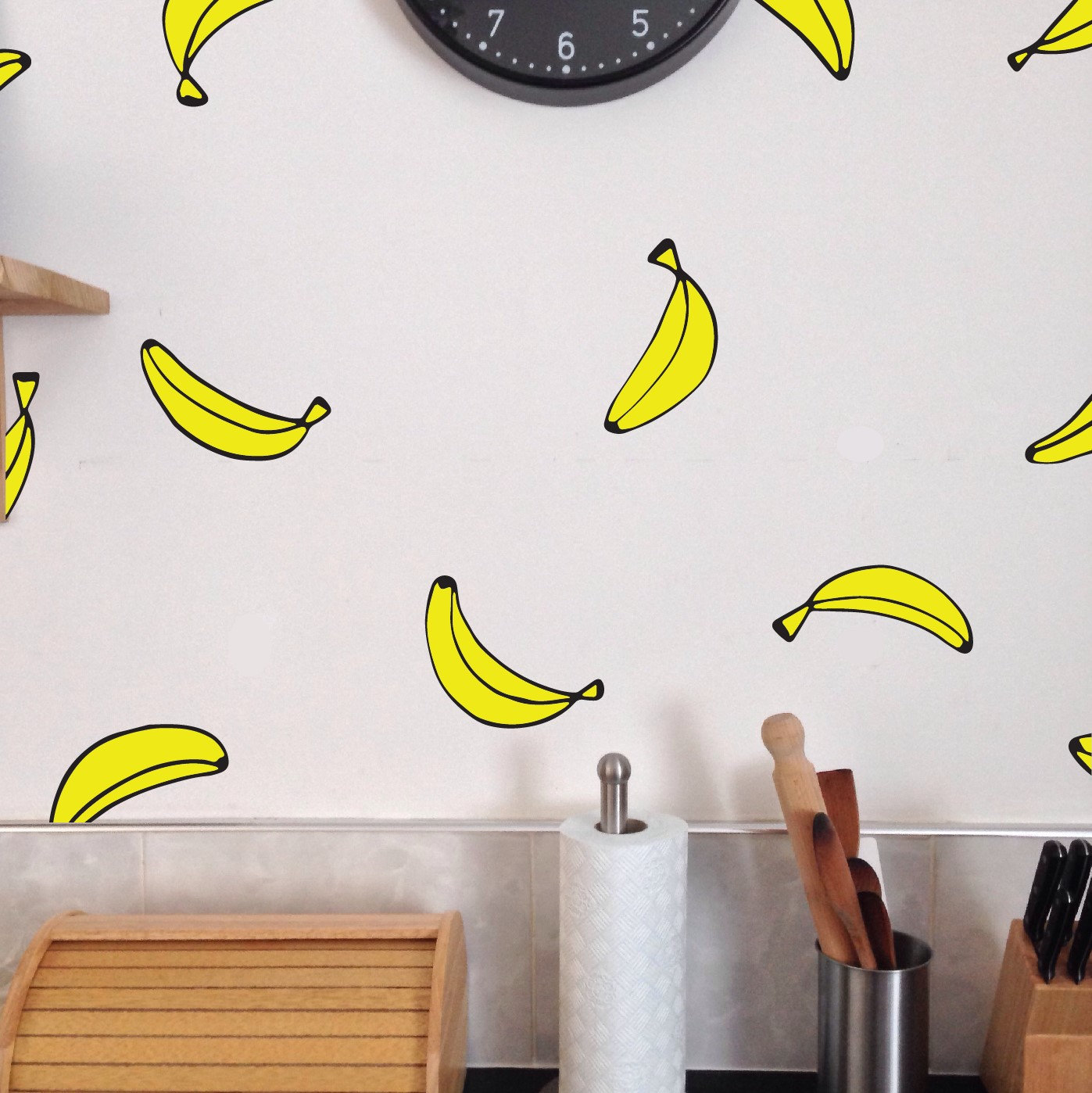 Banana Decals, Set of 10, Bananas Fruit Monkey Tree Food Static Window ...