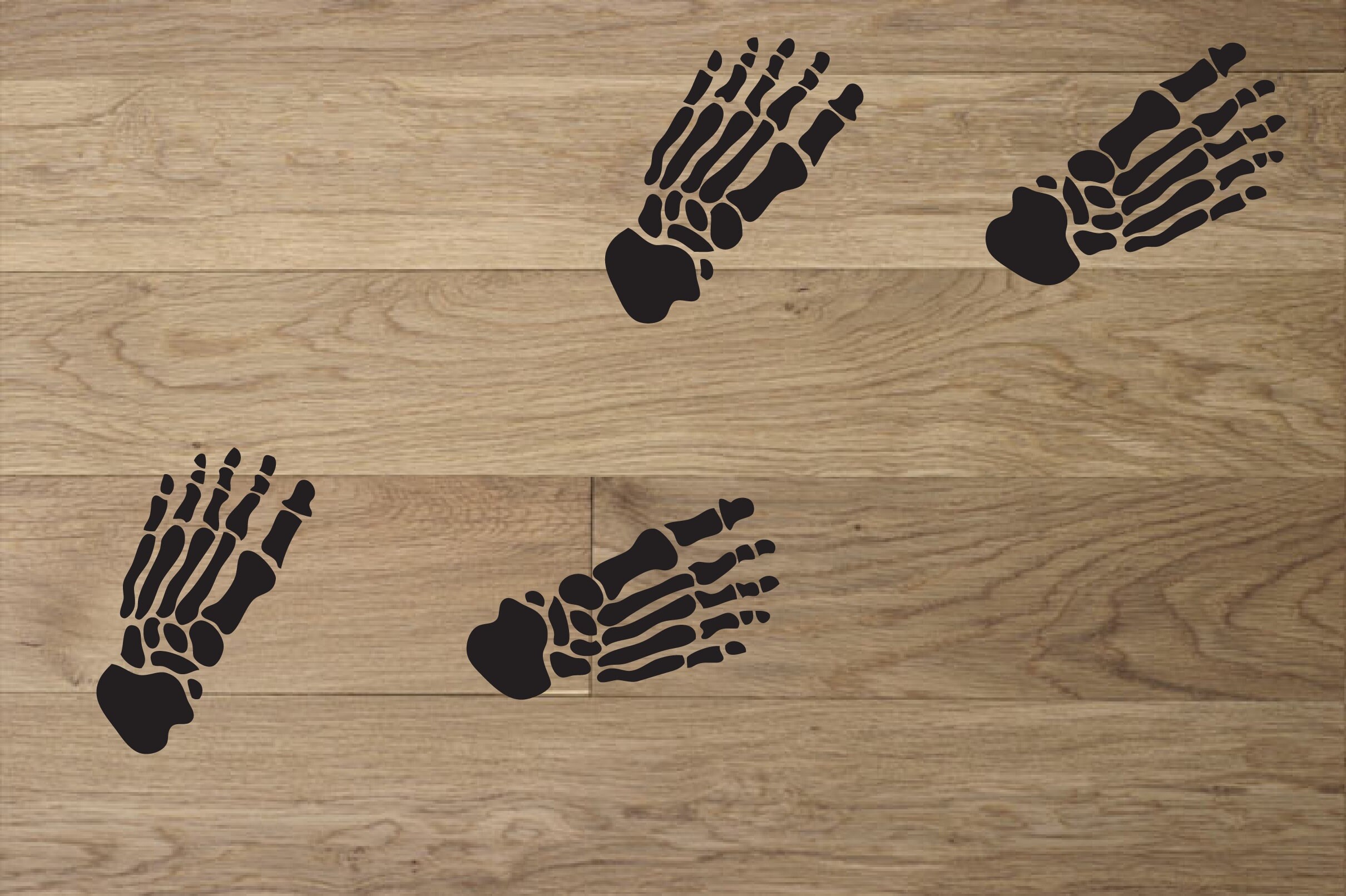 Skeleton Foot Prints Decals, Set of 10, Zombie Blood Murder Halloween ...