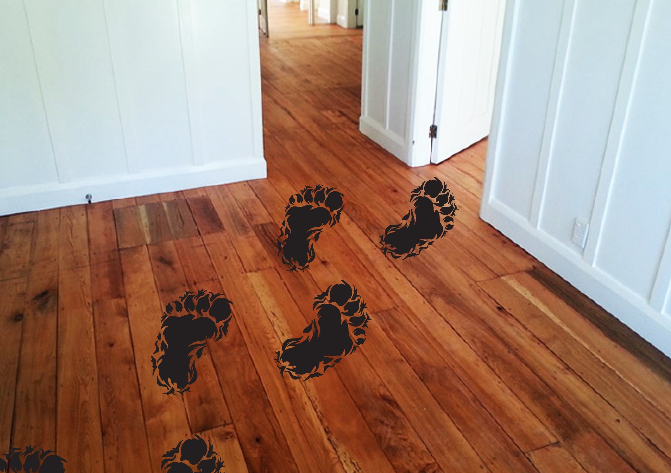 BIG FOOT Prints Decals, Set of 10, Sasquatch Yeti Static Window Cling ...