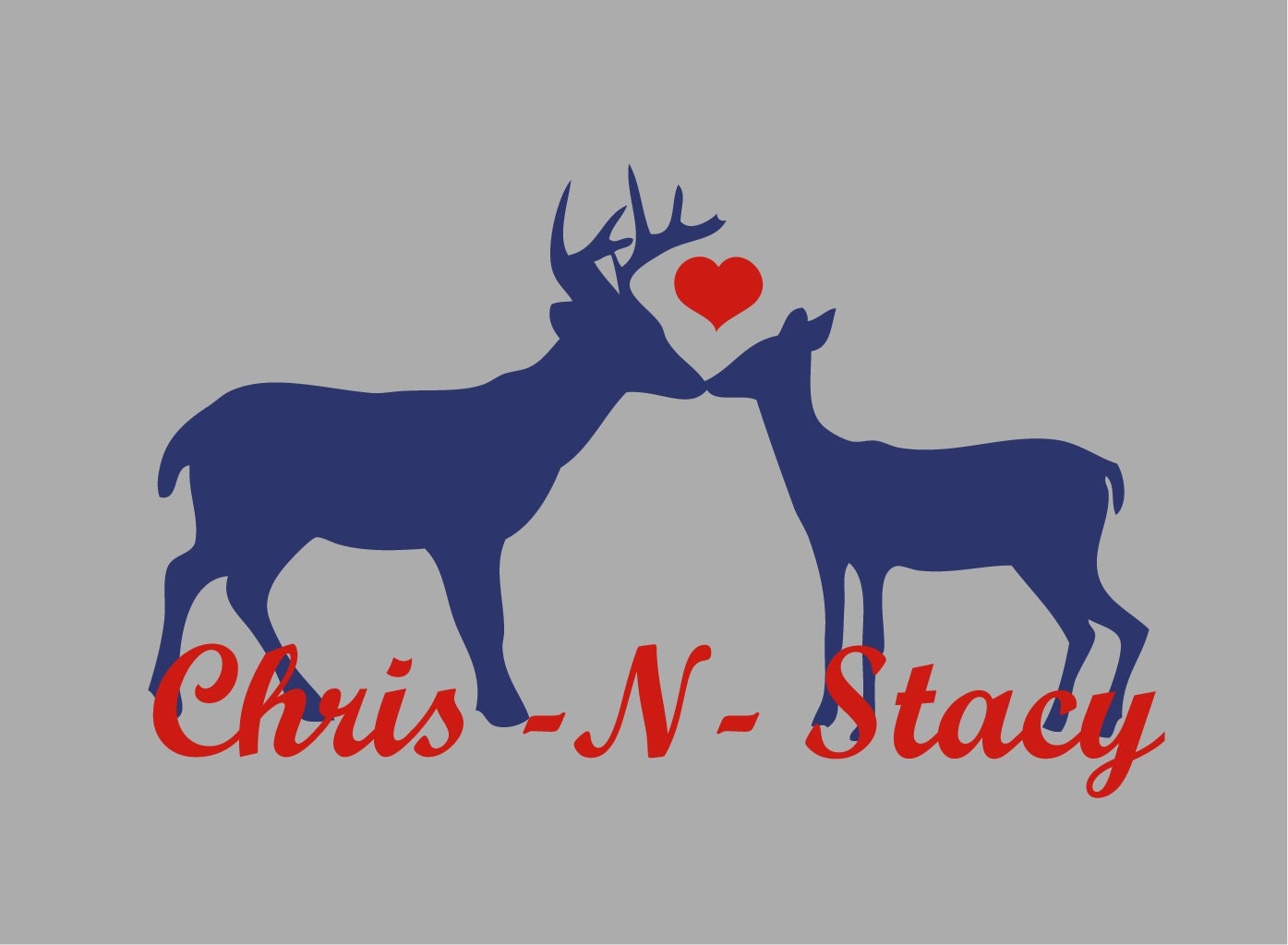 Deer in Love Couples Deer Love Car Decal 5 Wide - Etsy