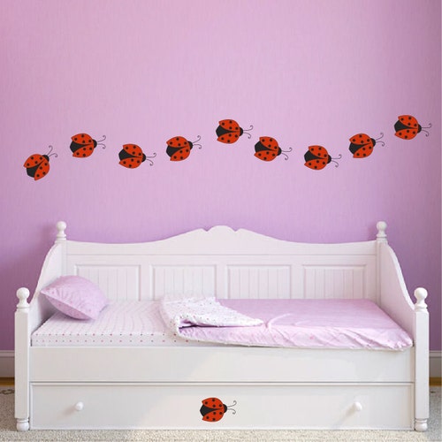Ladybug Wall Decals Set of 10 Girly Girl Bedroom Playroom - Etsy