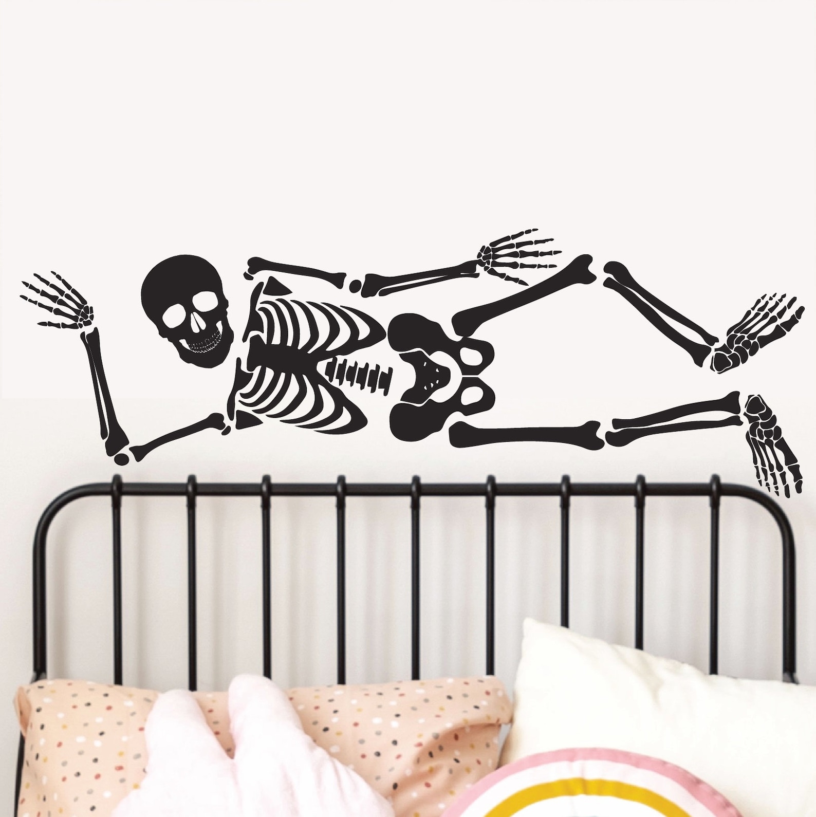 Skeleton Wall Decal, 1 Full Body, House Bedroom Bathroom Stickers ...