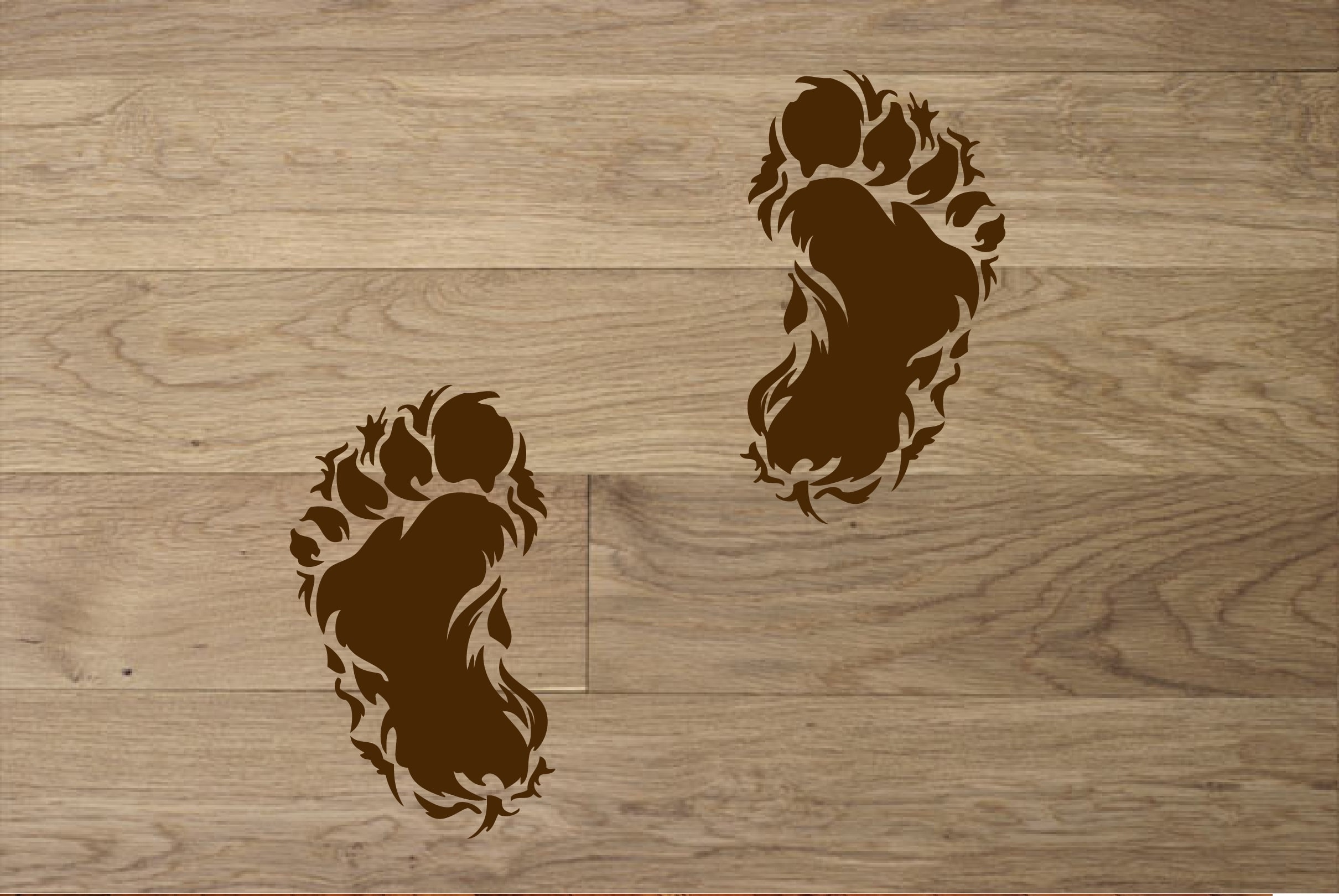 BIG FOOT Prints Decals, Set of 10, Sasquatch Yeti Static Window Cling ...