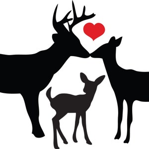 Deer in Love, Couples, Deer, Love, Car Decal 5" Wide Custom Name or ...