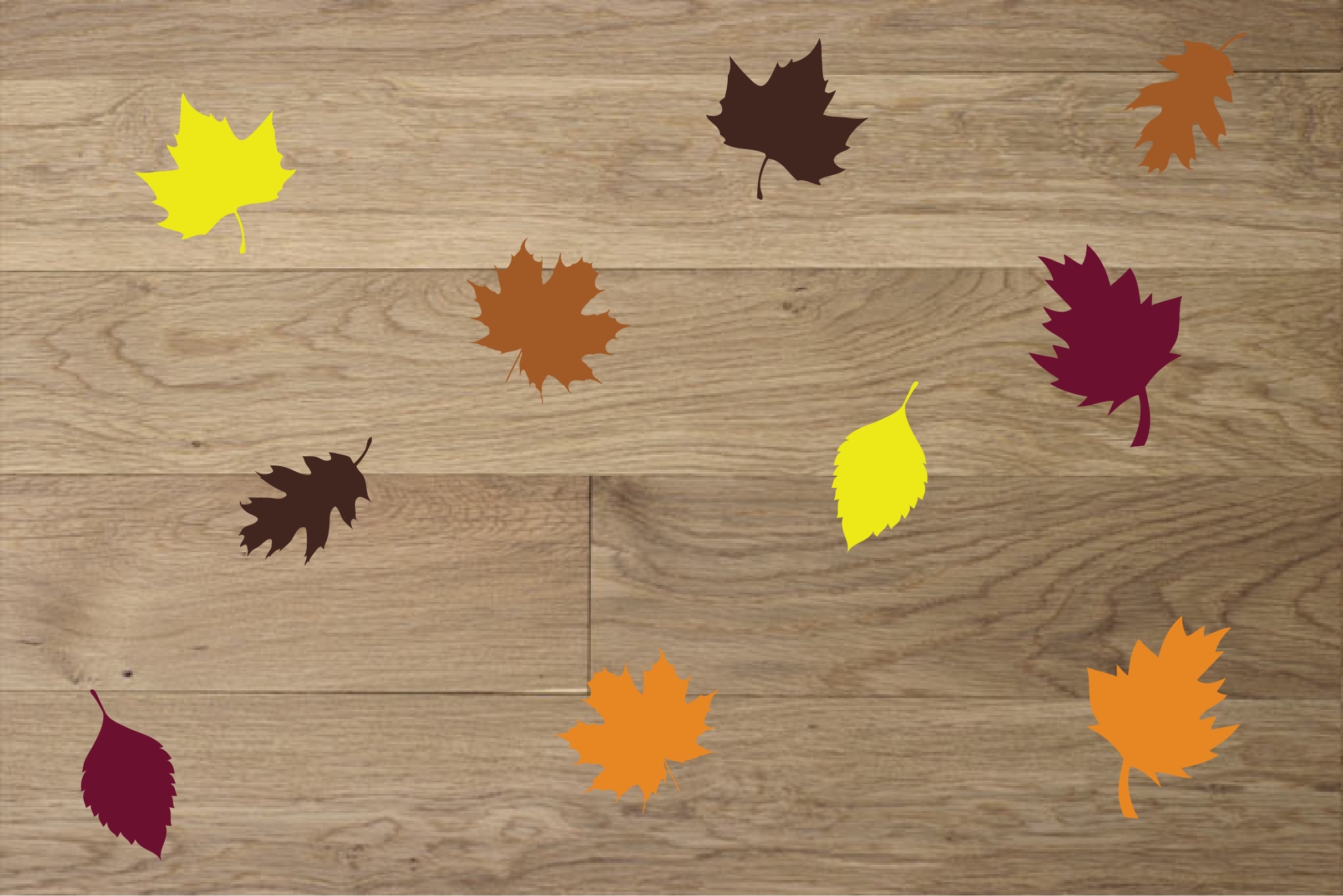 Leaves Wall Decals Set of 10 Fall Tree Leaf Season | Etsy