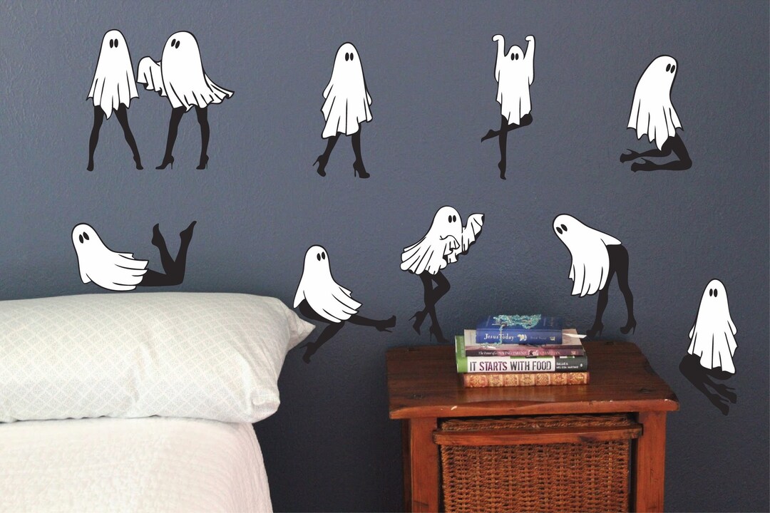 Sexy Ghost Decals, Set of 10, Spooky Cute Fun Halloween Décor Static ...