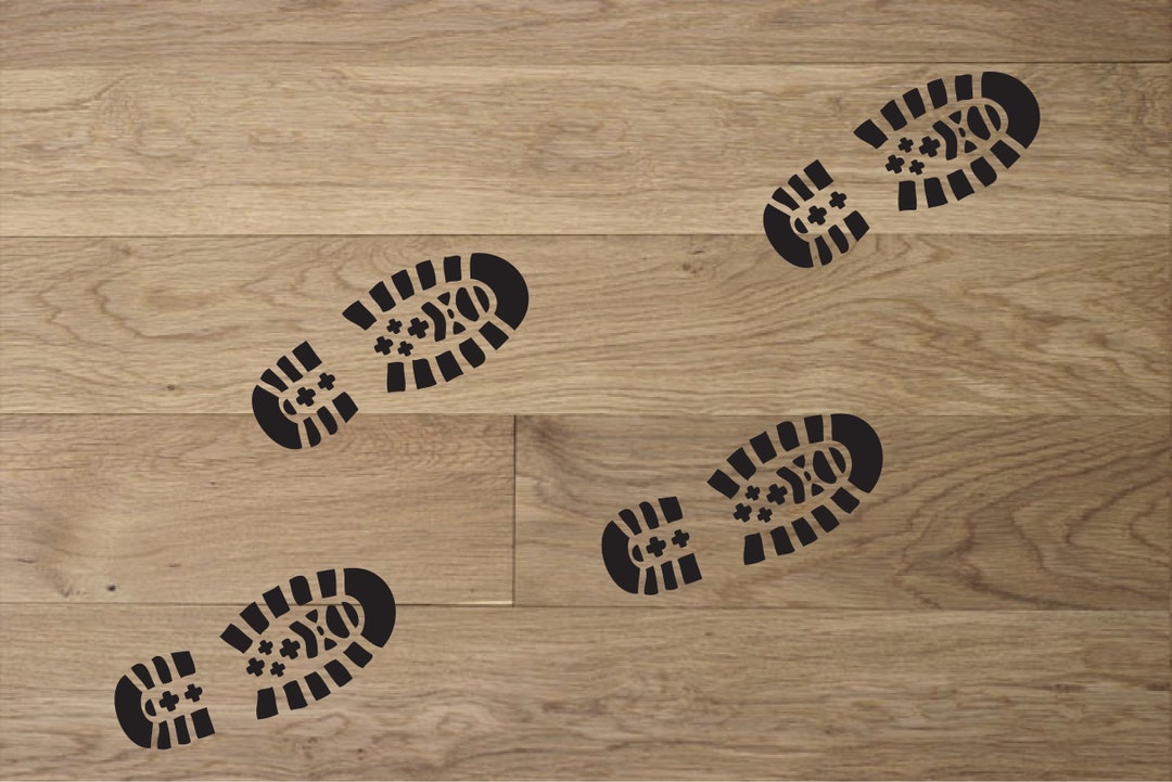 Boot Prints Decals, Set of 10, Construction Military Worker Foot Print ...