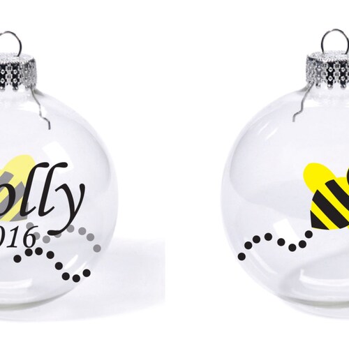 Bee Buzzy Bumble Bee Honey Custom Name Date Christmas Glass - Etsy
