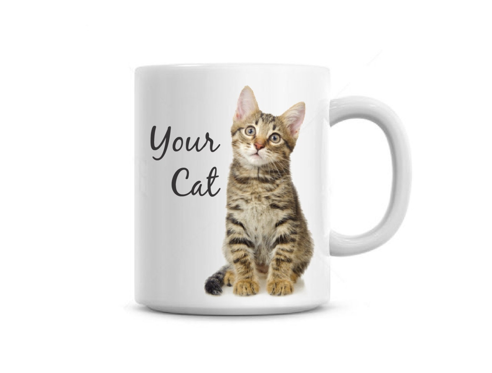 Coffee Mug Cup Cat Custom Photo and Text Personalized Pet Gift Feline ...