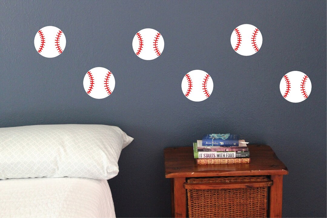 Base Ball Wall Decals Set of 10, Fun Sport, Baseball Boys Bedroom Game ...