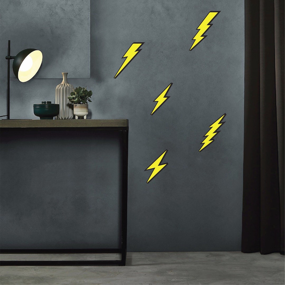 Lightening Bolt Decals, Set of 10, Weather Storm Fire Light Power Super ...