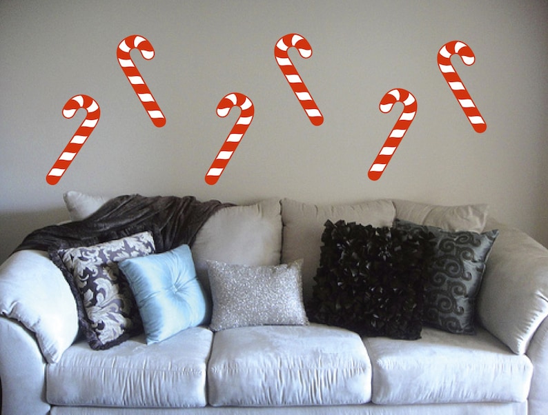 Candy Cane, Wall Decals, Set of 10, Christmas Decoration Static Window ...