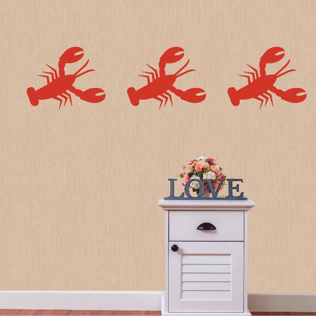 Lobster Decals, Set of 10, Crab Ocean Sea Food Beach House Décor ...